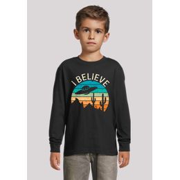 F4NT4STIC Jungen T-Shirt "I Believe UFO Alien Sonnenuntergang", schwarz, Gr. 110, Obermaterial: 100% Baumwolle, Shirts, Premium Qualit&auml;t