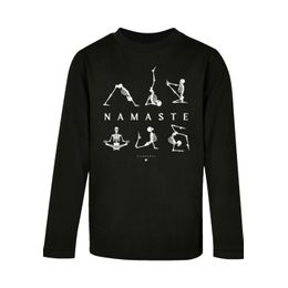 F4NT4STIC Jungen T-Shirt "Namaste Yoga Skelett Halloween", schwarz, Gr. 110, Obermaterial: 100% Baumwolle, Shirts, Print