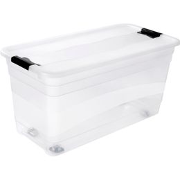 keeeper Organizer "konrad", B:39,5cm H:41cm T:79,5cm, transparent, Büro, Aufbewahrungsboxen, Aufbewahrungsbox, 83 L, mit Rollen, Deckel,