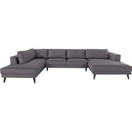 Wohnlandschaft Inosign, B:354cm H:85cm T:201cm, grau, Sofas, "Lumber Jack, viel Platz, bequem, Breite 354cm, hoher Fuß, U-Form", in moderner Optik