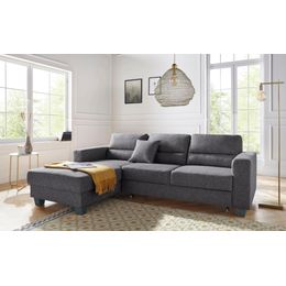 Ecksofa Trendmanufaktur, B:247cm H:85cm T:165cm, schwarz, Wohnzimmer, Sofas, "Chamber, zeitlos und modern, bequem mit hohem Sitzkomfort, L-Form",
