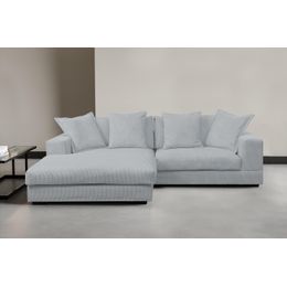 Ecksofa WERK2, B:285cm H:99cm T:195cm, grau, 90% Polyester, 10% Nylon, Wohnzimmer, Sofas, "Eldorado, Megasofa, Polsterecke mit viel Platz, Breite