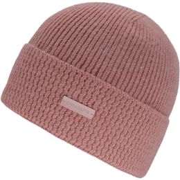 Chillouts Damen Beanie "Heike Hat", braun, unifarben, Strick, Materialmix, Mützen, mit modischem Umschlag