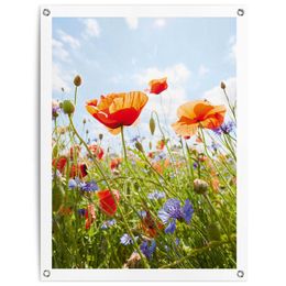 Poster Reinders, B:60cm H:80cm T:0,1cm, bunt, Leinwand, Bilder, "Blumenfeld", Outdoor f&uuml;r Garten oder Balkon