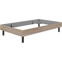 Bett wimex, H:38cm L:210cmeiche sägegrau, schwarz, Betten, "Easy, große Auswahl an Größen und Farben, auch in Komforthöhe", ohne Kopfteil, ideal