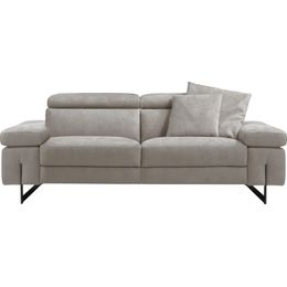 2,5-Sitzer Egoitaliano, B:222cm H:100cm T:108cm, grau, Luxus-Micofaser Lederoptik (100% Polyester) ist ein neues technisches Gewebe mit einem
