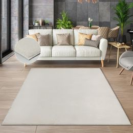 Teppich the carpet, B:70cm H:11mm L:140cm, beige, Polyester, Ankleidezimmer, Teppiche, "Cosy", Wohnzimmer Teppich Fell-Optik waschbar elegant