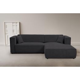 Ecksofa WERK2, B:252cm H:76cm T:175cm, grau, 90% Polyester, 10% Nylon, Wohnzimmer, Sofas, "Atlanta-New, modernes Design, Stellmaße 280x147cm, L-Form,