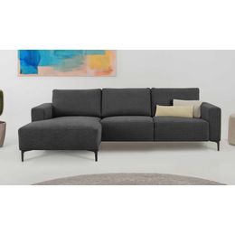 Ecksofa Home Affaire, B:262cm H:85cm T:152cm, grau, 100% Polyester;Hartfaserplatte;Holz;Pappe;Spanplatte, Wohnzimmer, Sofas, "Tournon, L-Form, Breite