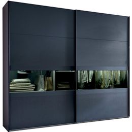 Schwebetürenschrank wimex, B:270cm H:208cm T:65cm, schwarz, Spanplatte, Schränke, "Easy Plus, Kleiderschrank Made in Germany", mit Glaseinsatz/