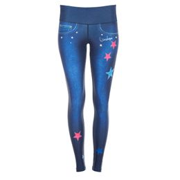 WINSHAPE Damen Leggings "AEL102-Jeans", blau, Gr. XXL, 80% Polyester, 20% Elasthan, Hosen, mit leichtem Kompressionseffekt
