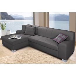 Ecksofa Inosign, B:239cm H:75cm T:82cm, braun, Wohnzimmer, Sofas, "Anzio, elegant und gemütlich, Breite 239cm, L-Form", wahlweise mit Bettfunktion