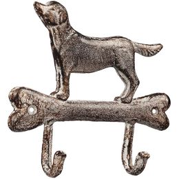 Wandhaken AMBIENTE HAUS, B:19cm H:18cm, braun, Gusseisen, Haken, "2er Haken aus Gusseisen - Hund"