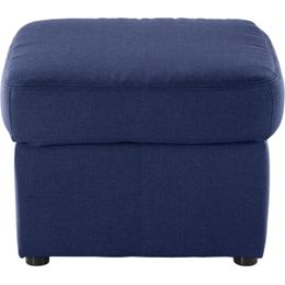 Polsterhocker DOMO collection, B:58cm H:42cm T:58cm, blau, Struktur (100% Polyester);Luxus-Microfaser (100% Polyester), mit Muster, Hocker, "Bahia",