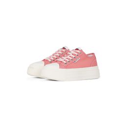 Tommy Jeans Damen Plateausneaker "TJW FOXING FLATFORM SNEAKER LOW", Gr. 40, rosa, Textil, Schuhe, Freizeitschuh, Halbschuh, Schnürschuh mit trendigen