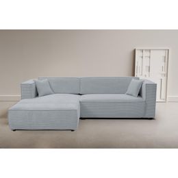 Ecksofa WERK2, B:252cm H:76cm T:175cm, grau, 90% Polyester, 10% Nylon, Wohnzimmer, Sofas, "Atlanta-New, modernes Design, Stellmaße 280x147cm, L-Form,