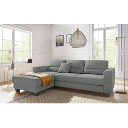 Ecksofa Trendmanufaktur, B:247cm H:85cm T:165cm, grau, Wohnzimmer, Sofas, "Chamber, zeitlos und modern, hoher Sitzkomfort, L-Form", wahlweise mit