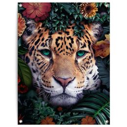 Poster Reinders, B:60cm H:80cm T:0,1cm, orange, Leinwand, Bilder, "Leopard"