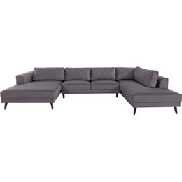 Wohnlandschaft Inosign, B:354cm H:85cm T:201cm, grau, Sofas, "Lumber Jack, viel Platz, bequem, Breite 354cm, hoher Fuß, U-Form", in moderner Optik