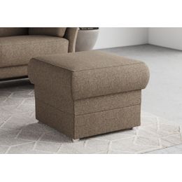 Hocker DOMO collection, B:59cm H:46cm T:59cm, grau, 100% Polyester, Wohnzimmer, Hocker, "Pina, kompakt und bequem", Passender Hocker zur Serie