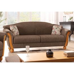 3-Sitzer Home Affaire, B:190cm H:83cm T:81cm, braun, Chenille (70% Polyacryl, 30% Polyester);Chenille (70% Polyacryl, 30% Polyester) auf Korpus und