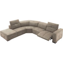 Ecksofa Egoitaliano, B:300cm H:100cm T:274cm, beige, Leder »BULL« (echtes Rindsleder). Geschliffenes, pigmentiertes und behandeltes Rindsleder mit