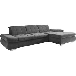 Ecksofa DIE PLANBAR, B:331cm H:84cm T:124cm, grau, 100% Polyester, Wohnzimmer, Sofas, "MP-IN17004 L-Form", wahlweise mit Funktion, Federkern