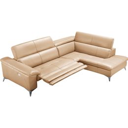 Ecksofa Egoitaliano, B:272cm H:96cm T:203cm, beige, Leder »BULL« (echtes Rindsleder). Geschliffenes, pigmentiertes und behandeltes Rindsleder mit