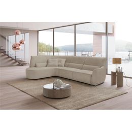 Ecksofa Egoitaliano, B:330cm H:88cm T:205cm, grau, Luxus-Micofaser Lederoptik (100% Polyester) ist ein neues technisches Gewebe mit einem visuellen
