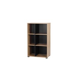 Aktenregal Places of Style, B:64,5cm H:106cm T:40cm, braun, MDF, Regale, "Moid", Bücherregal, Maße 64,5x40x106 cm, 6 Fächer für viel Stauraum