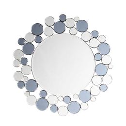 Pharao24.de Moderner Wandspiegel in Grau und Silberfarben 80 cm breit