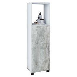 Pharao24.de Badschrank mit offenem Fach in Beton Optik Grau & Weiß 93 cm hoch