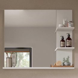 Pharao24.de Badezimmer Spiegel weiss mit drei Ablagen 80 cm breit