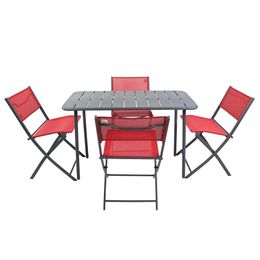 Pharao24.de Gartenmöbelset Balkonmöbel Set Stühle klappbar fünfteilig (fünfteilig)