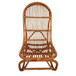 Pharao24.de Rattan Schaukelsessel im Landhausstil hoher Lehne