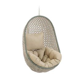 Pharao24.de Schwebender Sessel in Beige und Grau Kunstrattan