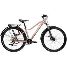 KROSS Mountainbike "Damen Hardtail Lea 4.0 EQ", 43cm, 27,5+ Zoll (69,85cm) hinten: 27,5+ Zoll (69,85cm), rosa, Fahrräder
