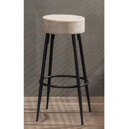 Pharao24.de Barhocker in Beige und Schwarz modern (2er Set)