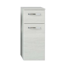Pharao24.de Badezimmerschrank Badschrank mit Holzwerkstoff Oberfläche und Metallgriffen