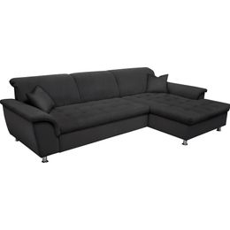 DOMO collection Ecksofa "Franzi B/T: 278/162 cm, L-Form,, belastbar bis 140kg/ Sitz", B/H/T: 278cm x 80cm x 162cm, Flachgewebe, Recamiere rechts,