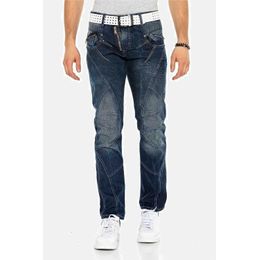 Cipo & Baxx CIPO & BAXX Herren Straight-Jeans "Jeans", blau, Basic, Gr. 40, unifarben, 100% Baumwolle, Jeans, Jeans in Straight Fit, C-0768