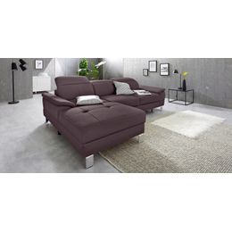 Ecksofa, B:270cm H:94cm T:175cm, braun, exxpo - SOFA FASHION, Kunstleder SOFTLUX;NaturLEDER (echtes Rindsleder) in Sitz und Rücken. Korpus in