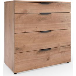 Schubkastenkommode wimex, B:81cm H:84cm T:41cm, braun, Spanplatte, Sideboards, "Level by fresh to go", 4 Schubladen mit soft-close Funktion, 81cm