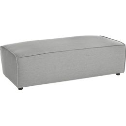 Hocker Home Affaire, B:130cm H:44cm T:60cm, silber, 100% Polyester, Wohnzimmer, Hocker, "NEU: SHERWOOD XXL, Polsterhocker, Cord, Webstoff",