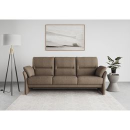 3-Sitzer DOMO collection, B:219cm H:95cm T:88cm, grau, 100% Polyester, Sofas, "Pina, schmale Armlehnen, mit Federkern, kompakt & elegant", Hoher