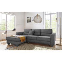 Ecksofa Trendmanufaktur, B:247cm H:85cm T:165cm, grau, Wohnzimmer, Sofas, "Chamber, zeitlos und modern, bequem mit hohem Sitzkomfort, L-Form",
