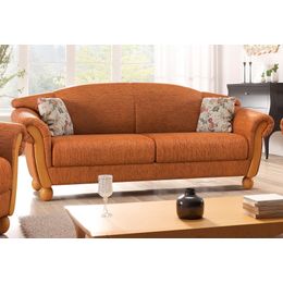 3-Sitzer Home Affaire, B:190cm H:83cm T:81cm, orange, Chenille (70% Polyacryl, 30% Polyester);Chenille (70% Polyacryl, 30% Polyester) auf Korpus und