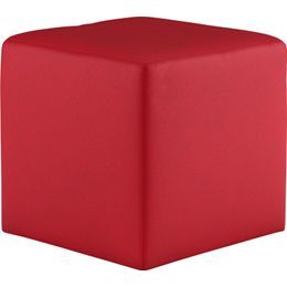 Hocker COTTA, B:40cm H:40cm T:40cm, rot, 64% POLYURETHAN (PU) / 25% POLYESTER (PES) / 11% BAUMWOLLE (CO), Garten, Hocker, "Cuby", Sitzw&uuml;rfel, Cube,