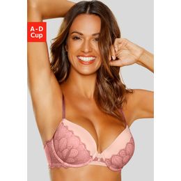 Lascana Damen Push-up-BH "Belinda", Gr. 70, rosa, Satin, Obermaterial: 70% Polyamid, 17% Polyester, 13% Elasthan, BHs, Cups aus schöner Satinware mit