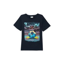 s.Oliver JUNIOR Jungen T-Shirt, blau, Gr. 92, bedruckt, Jersey, Obermaterial: 100% Baumwolle, Shirts, mit Print
